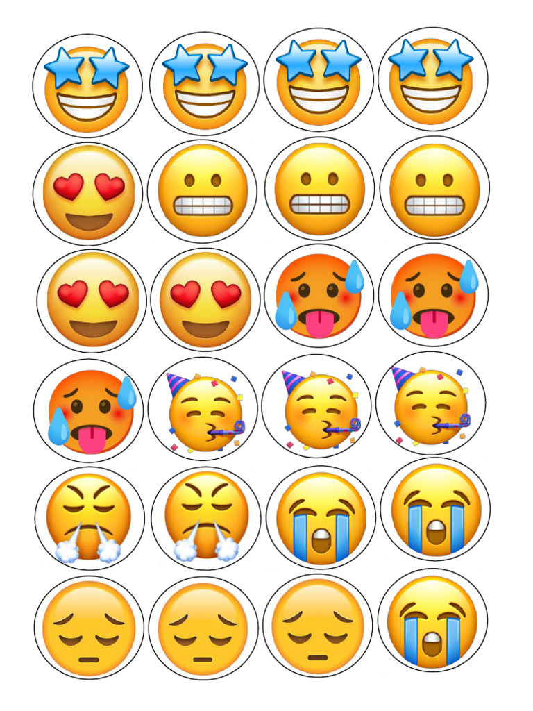 Emojis - stickers imprimir color | PDF