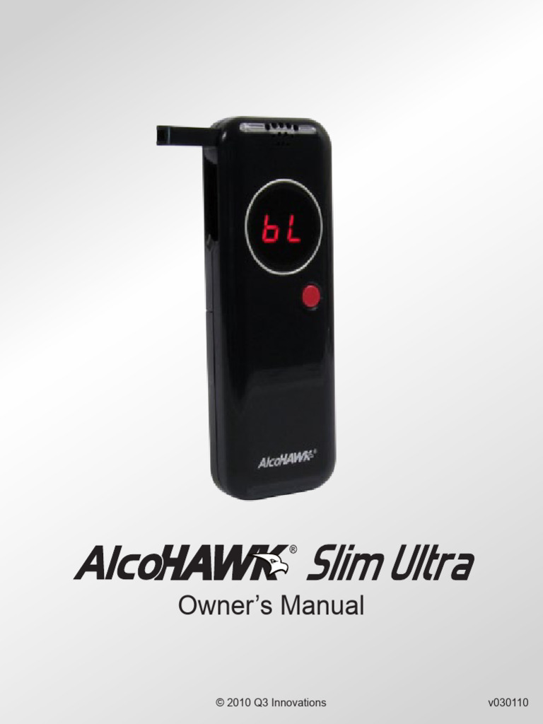 AlcoHAWK Slim Ultra Manual | PDF | Alcohol Intoxication | Driving Under The Influence
