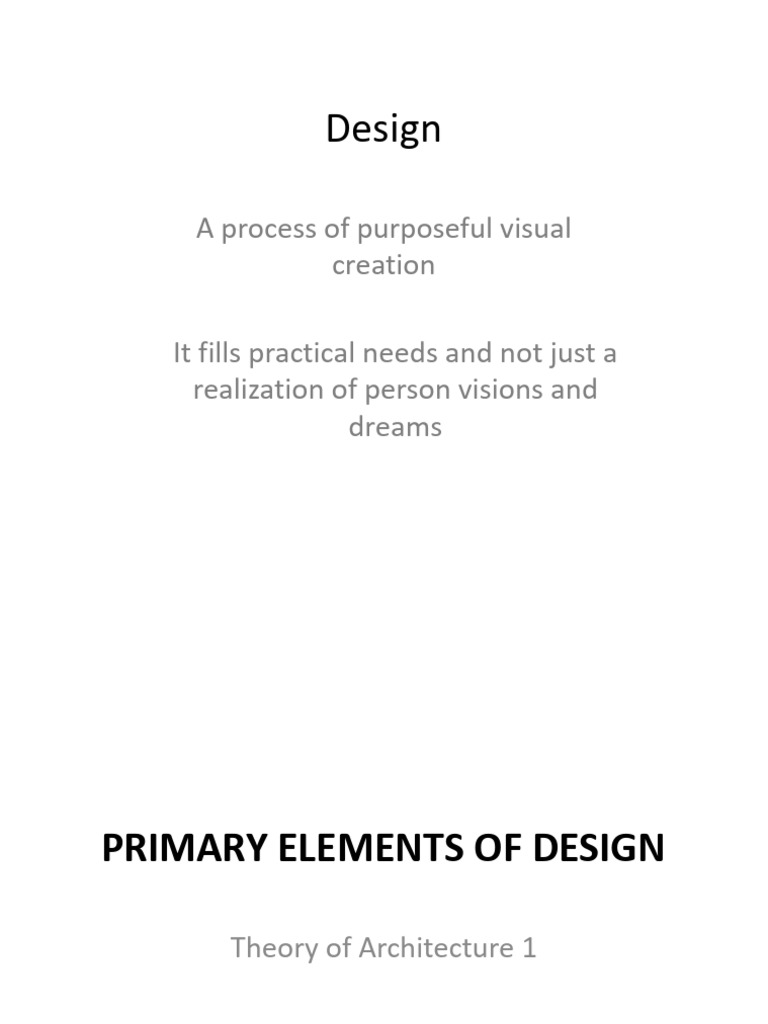 Primary Principles of Design | PDF | Wall | Space