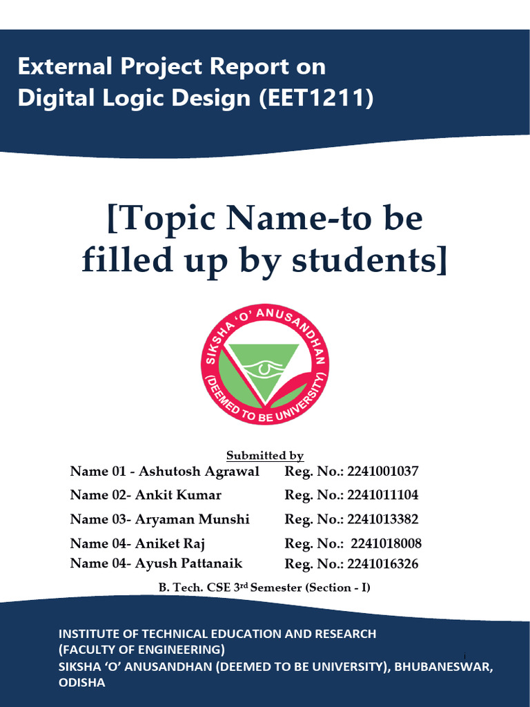 Project Report Format For DLD 1 | PDF | Digital Electronics | Applied ...