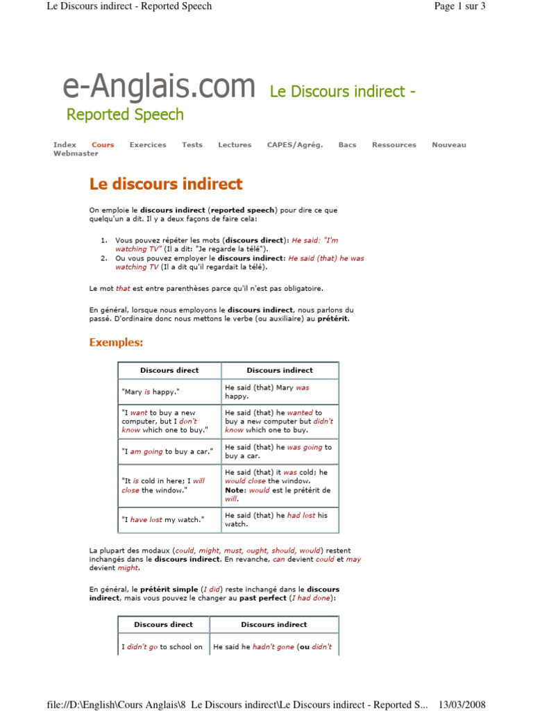Comment Reconnaitre Le Discours Indirect – EVUEL