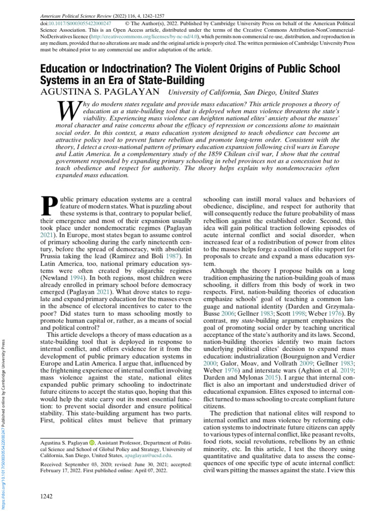 Education or Indoctrination - The Violent Origins of Public School ...