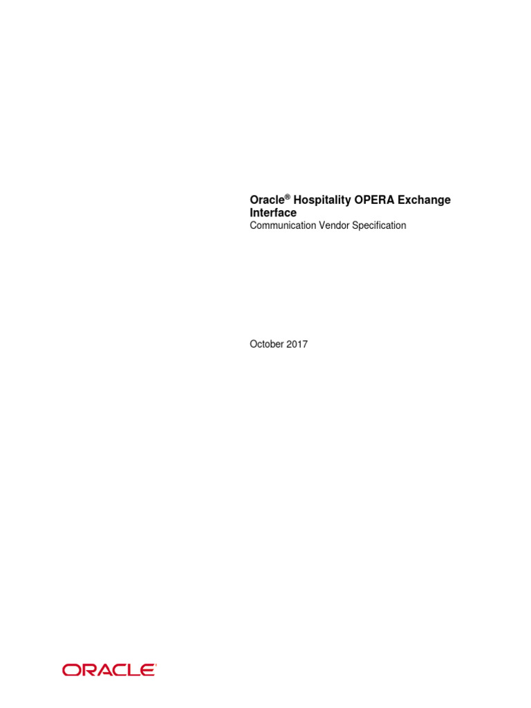 Opera Exchange Interface - Communication Vendor Specification | PDF ...