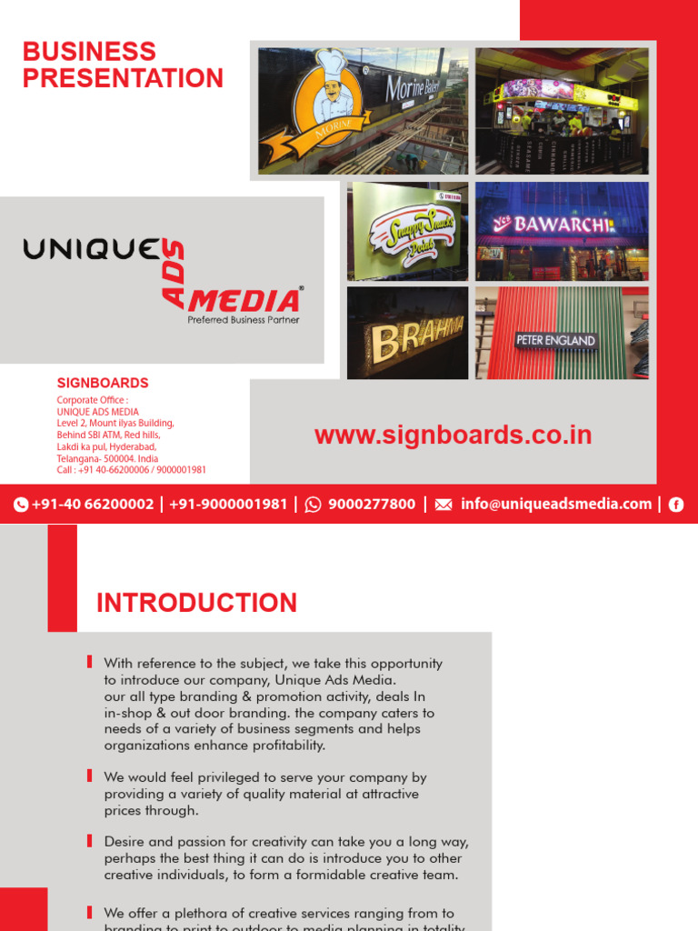 Business Presentation: Signboards | PDF