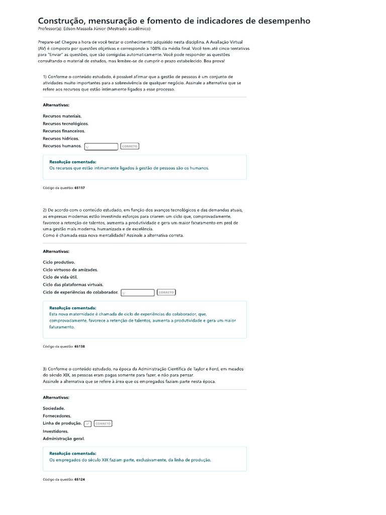 Prova Corrigida | PDF