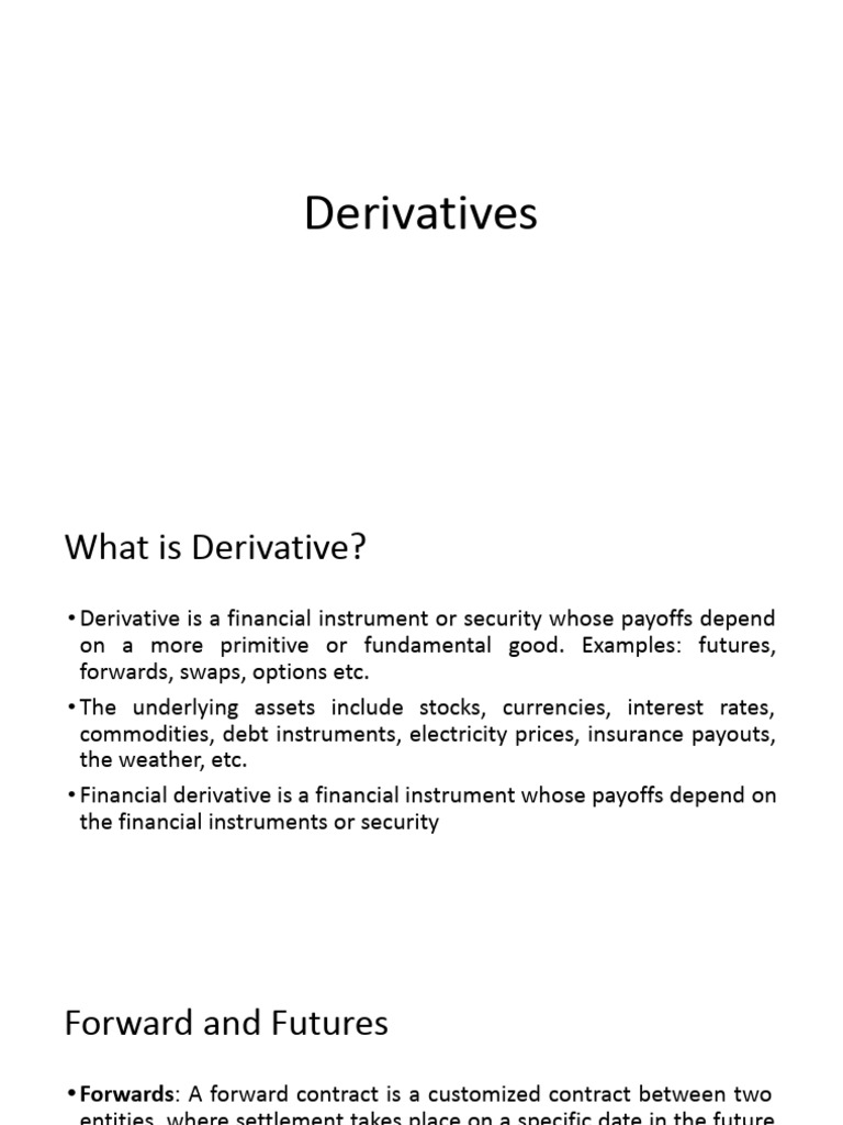 Derivatives Market | PDF | Option (Finance) | Derivative (Finance)