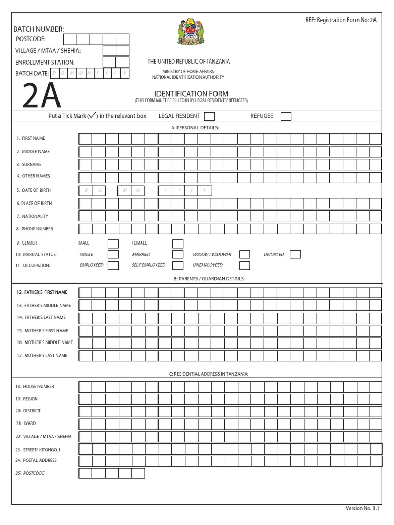 NIDA Application Form 2A Overview | PDF | Identity Document ...