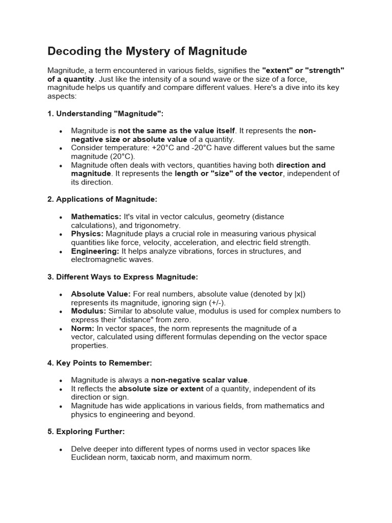 Decoding The Mystery of Magnitude | PDF | Teaching Methods & Materials | Science & Mathematics