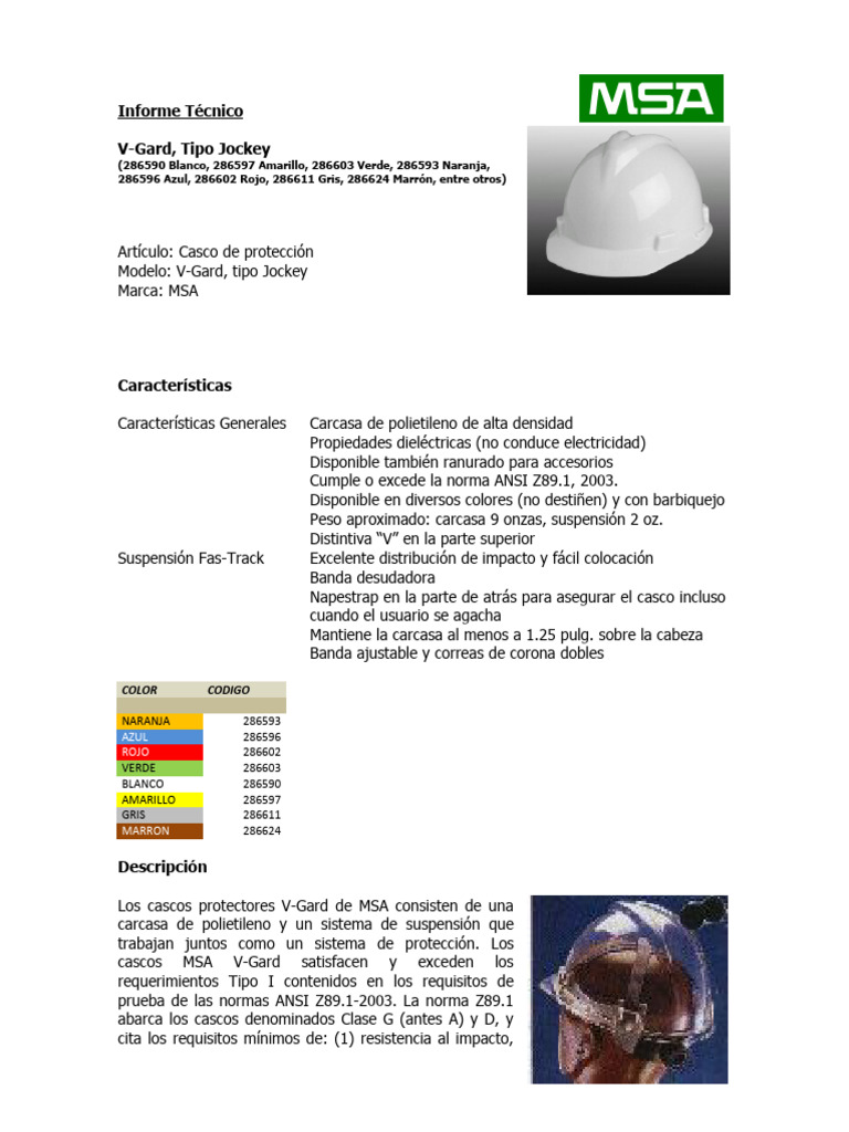 CASCO V GARD MSA Min | PDF