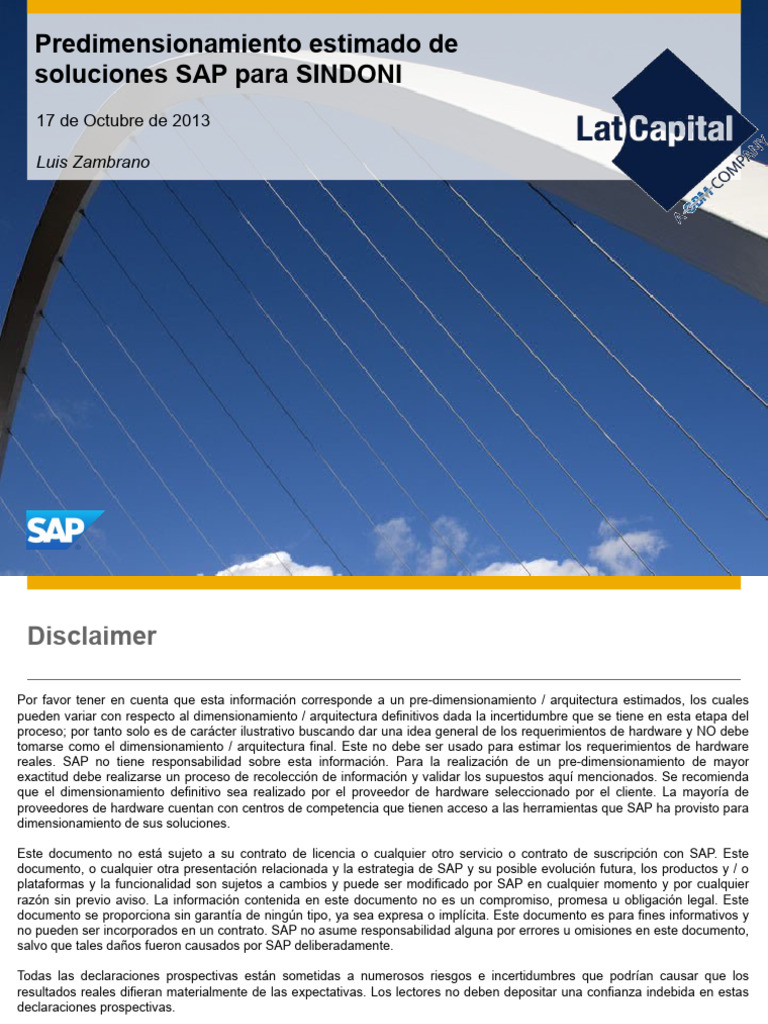 13-10-29 - Sindoni SAP Sizing SSM 29-10-2013 | PDF | Hardware de la ...