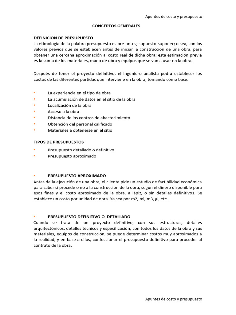 MANUAL DE COSTO Y PRESUPUESTO (2) Prof Wadner UASD | PDF | Presupuesto ...