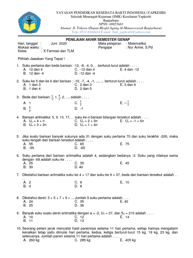 Soal UAS Genap X | PDF