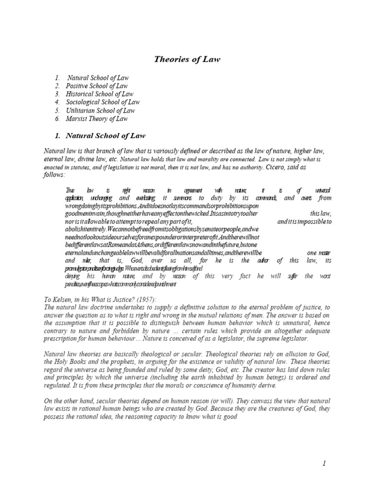 Theories of Law | PDF | Natural Law | Positivism
