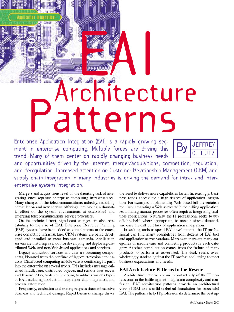 EAI Architecture Paterns | PDF | Server (Computing) | Network Socket