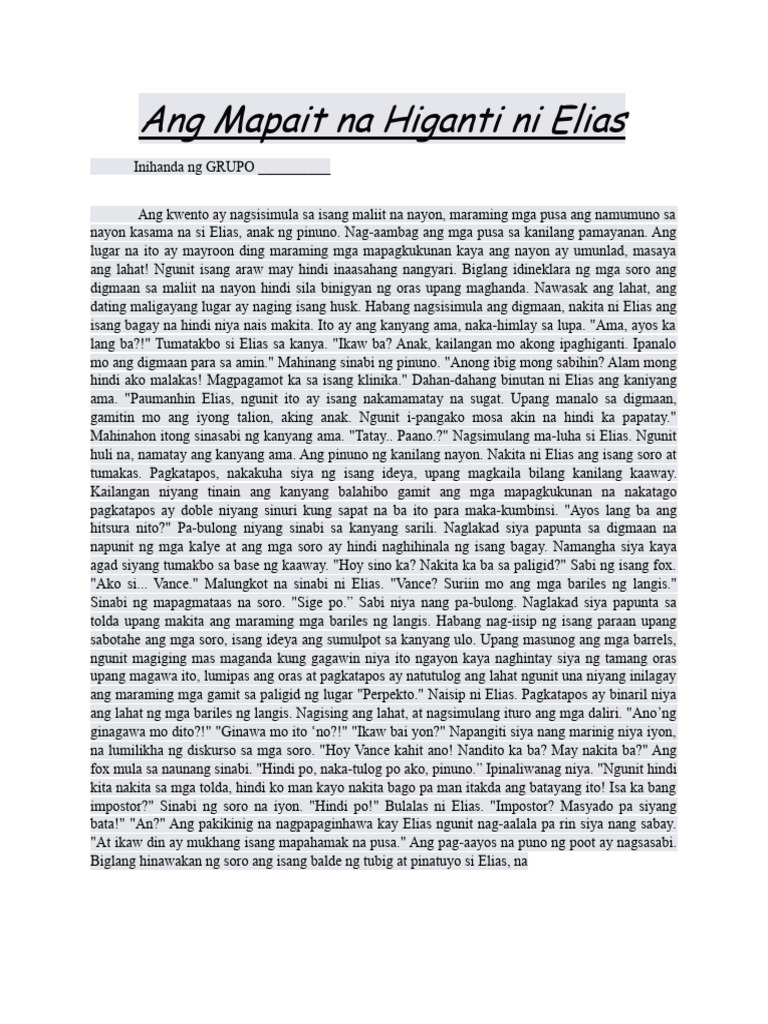 Ang Mapait Na Higanti Ni Elias | PDF
