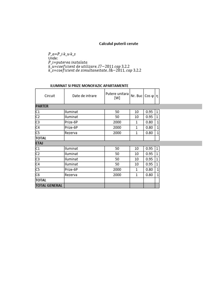 Calculul Puterii Cerute PUTEREA ABSORBITA | PDF
