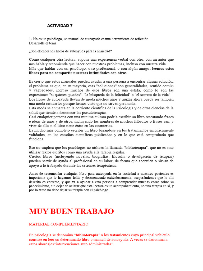 Tarea Luis Esp - Ansiedad 7 | PDF | Sicología | Desarrollo personal