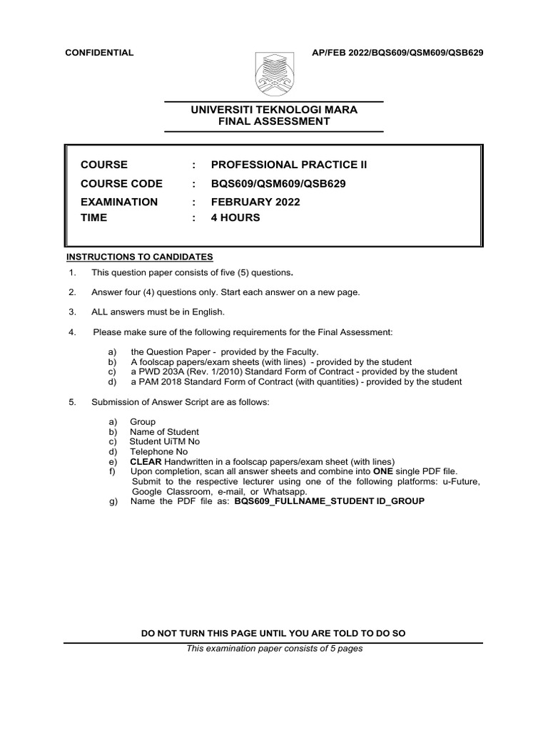 Faculty - Architecture, Planning, and Surveying - 2022 - Session 1 - Degree - bqs609 | PDF ...