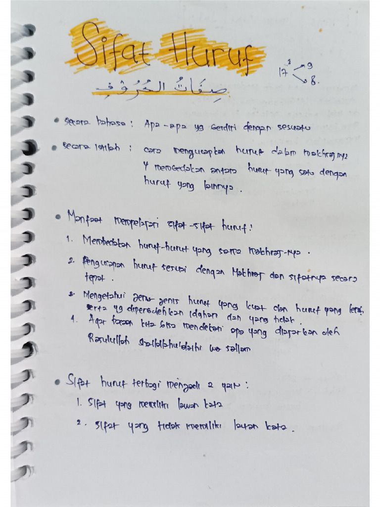 Catatan Sifat Huruf | PDF