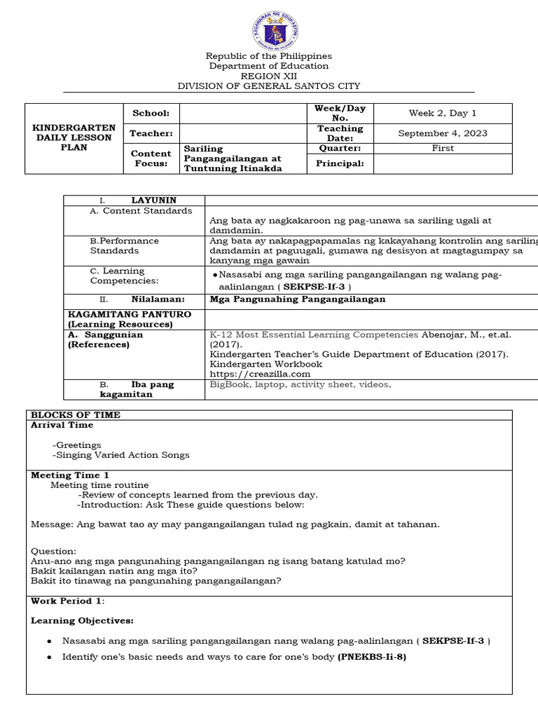 Quarter 1 Week 2 Day 1 | PDF Quarter 1 Week 2 Day 1 | PDF