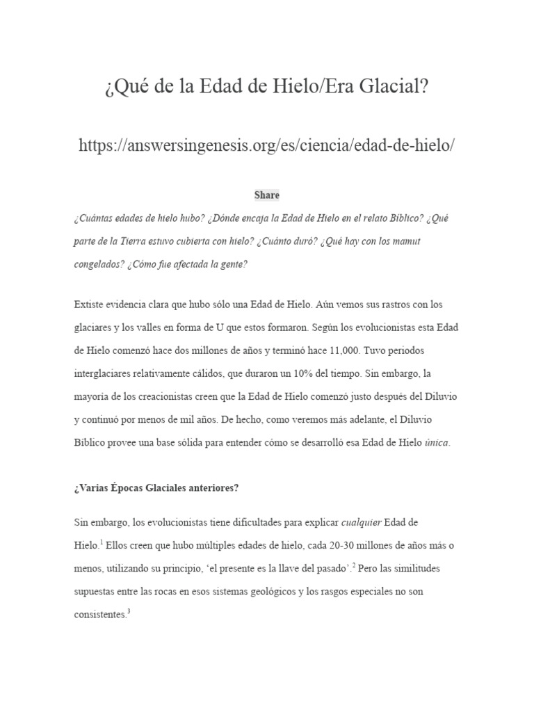 Qué De La Edad De Hielo Pdf Glaciar Era De Hielo