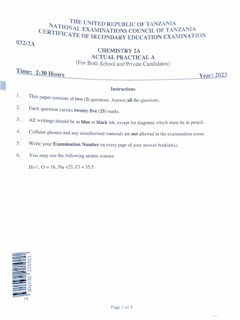 Chemistry2A F4 2023 | Download Free PDF | Titration | Chemistry