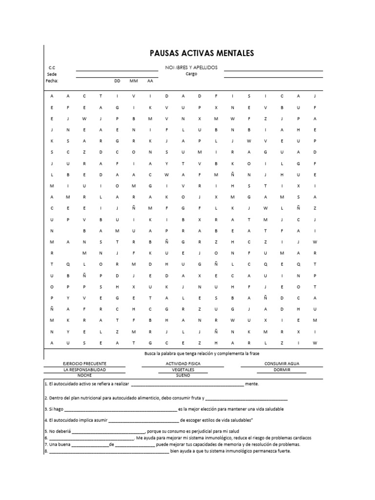 PAUSAS ACTIVAS MENTALES | PDF