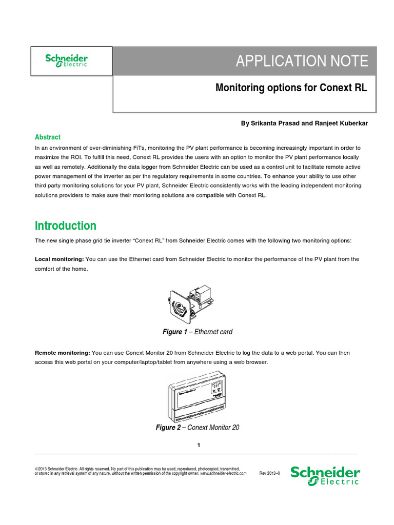 SCHNEIDER CONEXT RL Monitoring Options EN | PDF | Laptop | World Wide Web