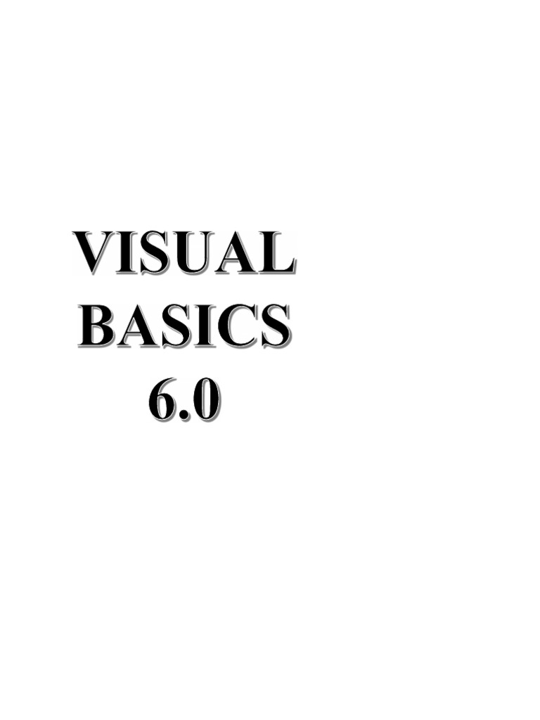 VB6.0 Notes | PDF | Integrated Development Environment | Basic