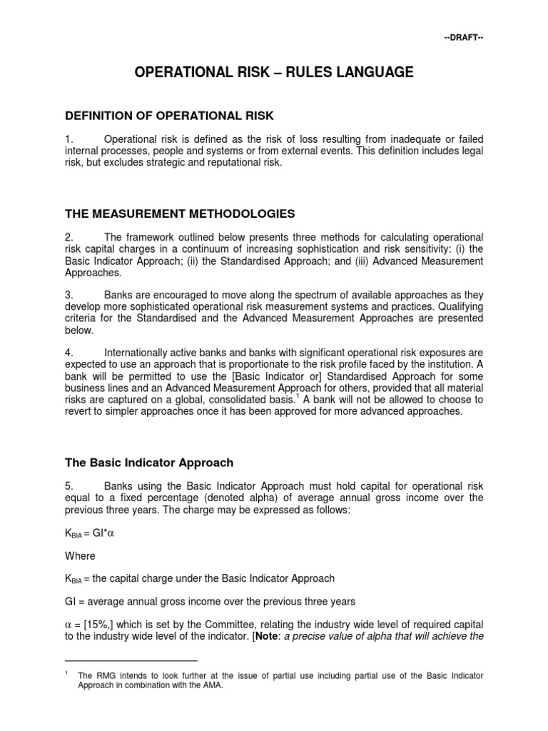 Op Risk Rules | PDF | Operational Risk | Risk Management