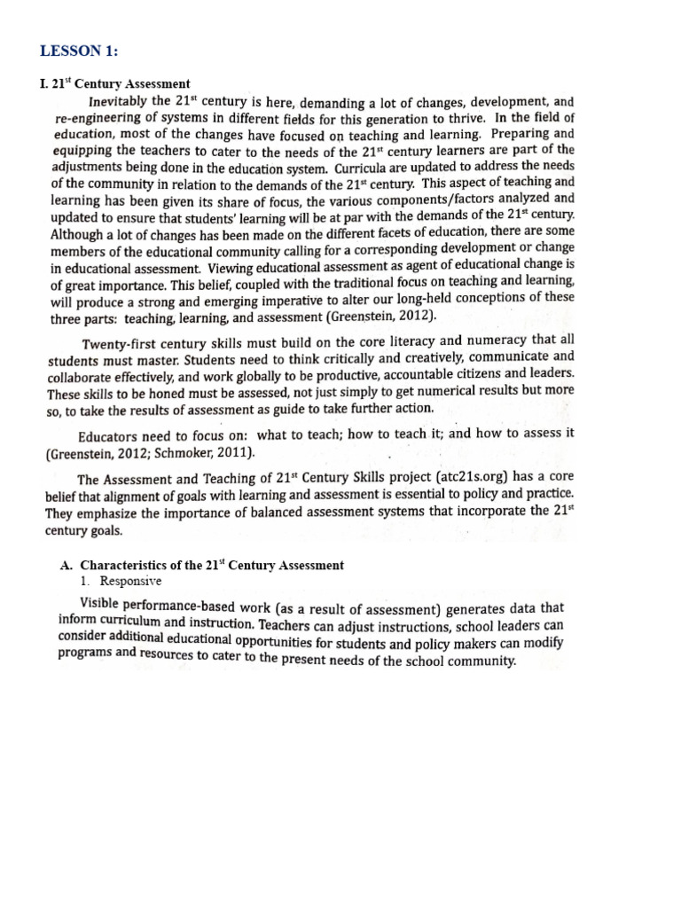 LESSON 1 Ped10 | PDF | Educational Assessment | Learning