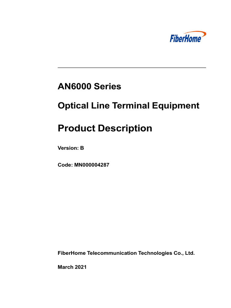 AN6000 Series Optical Line Terminal Guide | PDF | Fiber To The X ...