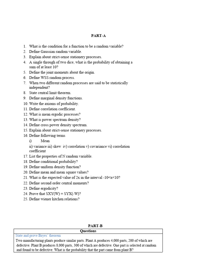 PTSP Questions | PDF | Probability Density Function | Random Variable