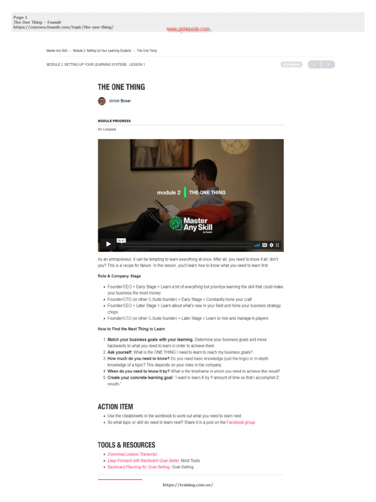 #4182 - 'The One Thing - Foundr' | PDF | Goal Setting | Intelligence