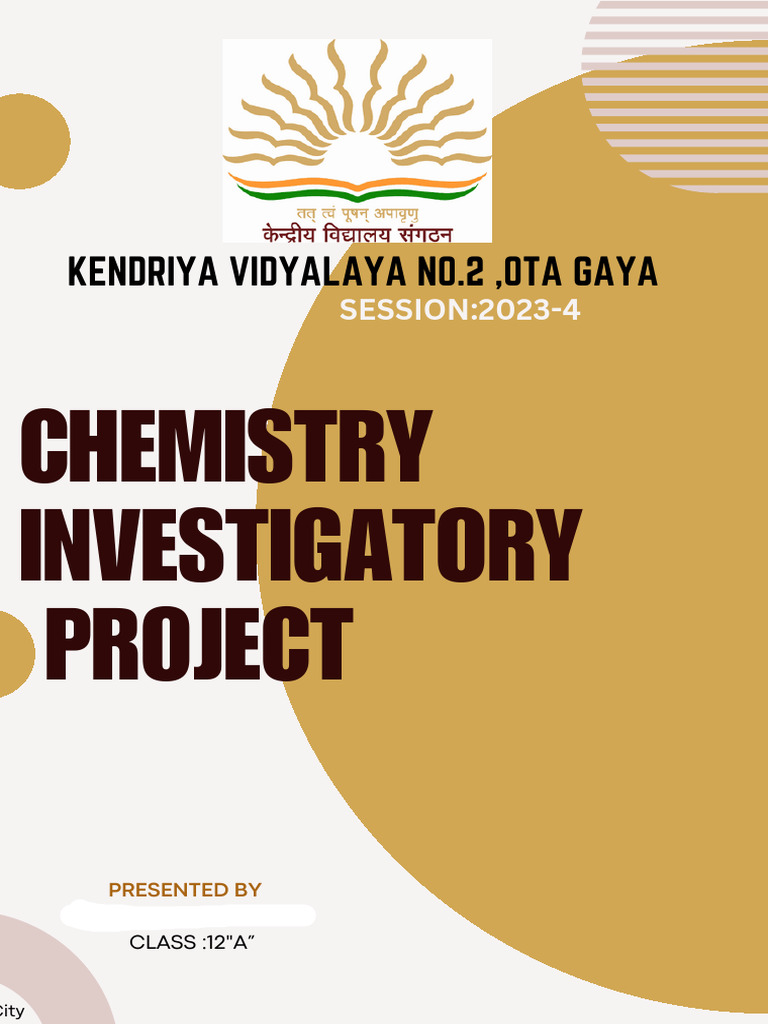 Chemistry Project class 12th | PDF