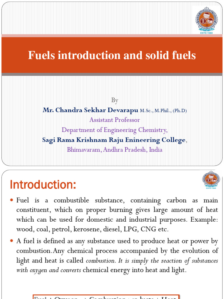 Introduction to Fuels and Solid Fuels | PDF | Combustion | Fuels