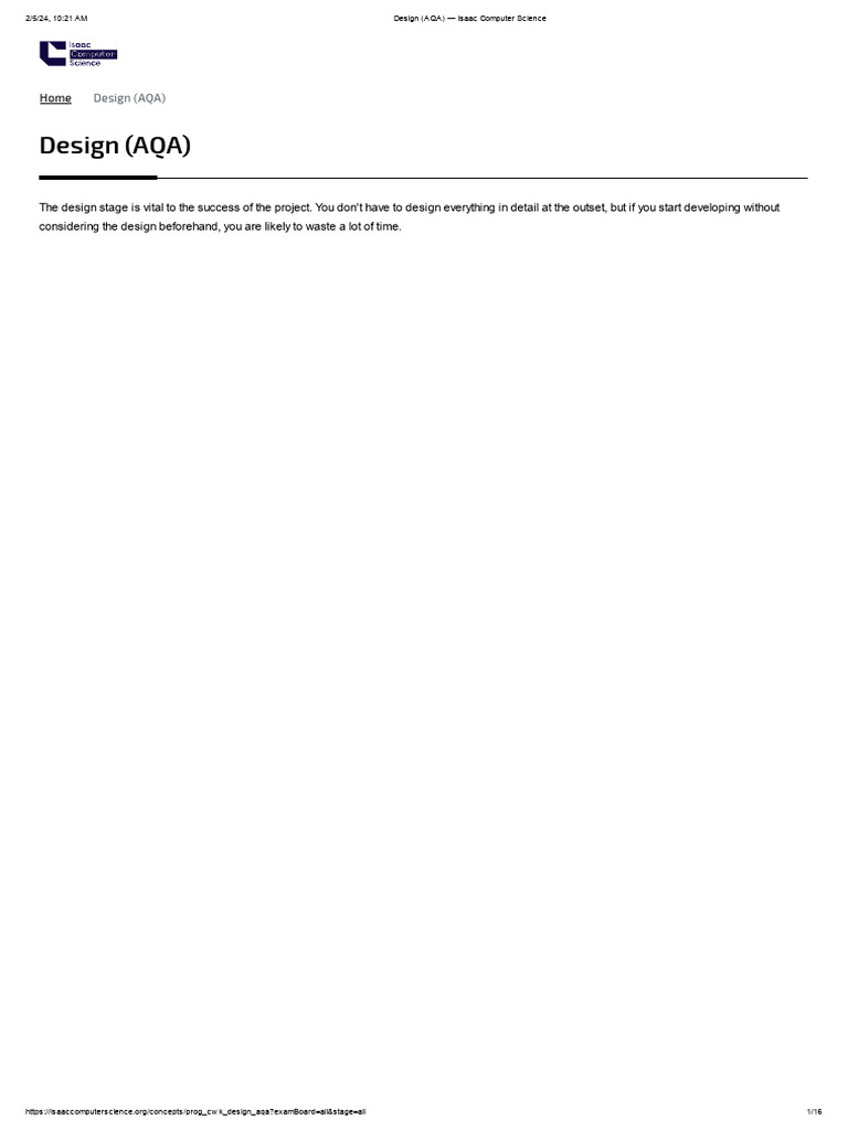 Design Aqa Isaac Computer Science Pdf File Format Computer File 