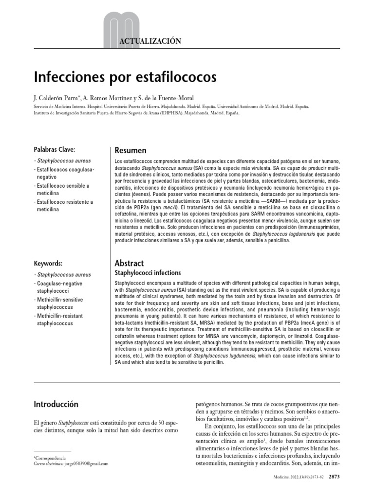 Infecciones Por Estafilococos | PDF | Staphylococcus Aureus | Estafilococo