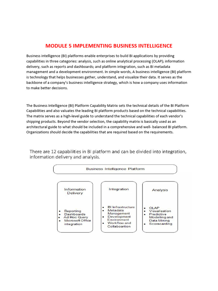 Module 5 Implementing BI | PDF