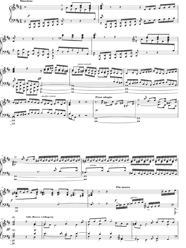 Bach Prelude and Fugue in D-Major, BWV 532 (Piano solo) Sheet music for ...