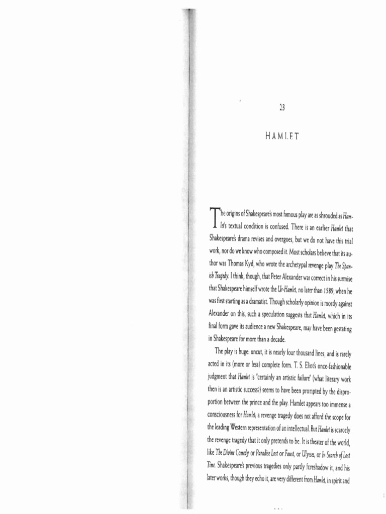 Bloom on Hamlet | PDF