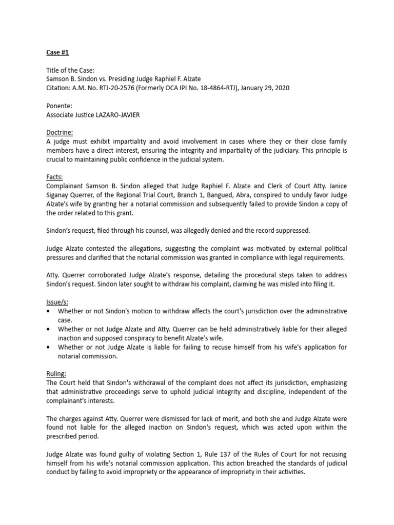 Decided Cases Against Judges | PDF | Bail | Complaint