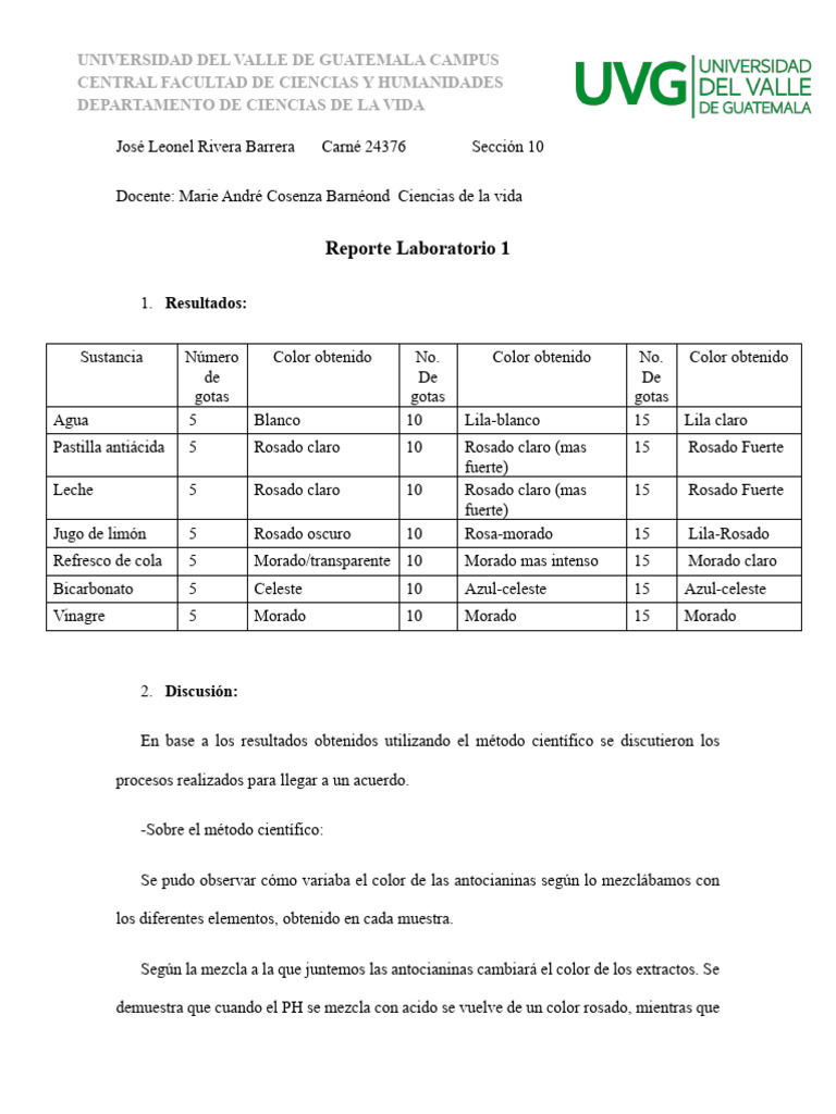 LAB1 Reporte | Descargar gratis PDF | Experimentar | Color