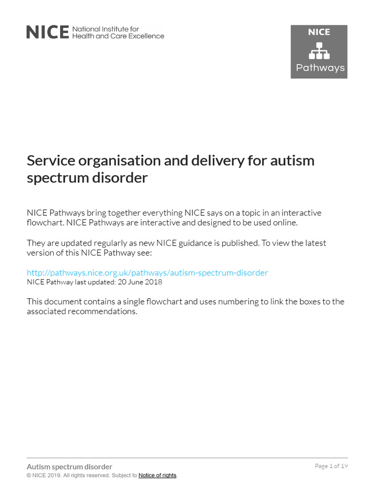 NICE2 Autism-Spectrum-Disorder-Service-Organisation-And-Delivery-For ...