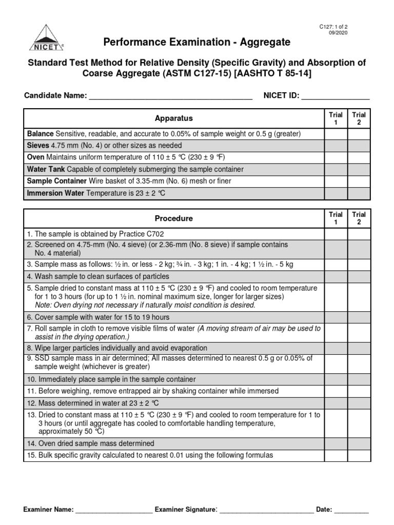 ASTM C127: Specific Gravity Testing Guide | PDF | Density | Physical ...