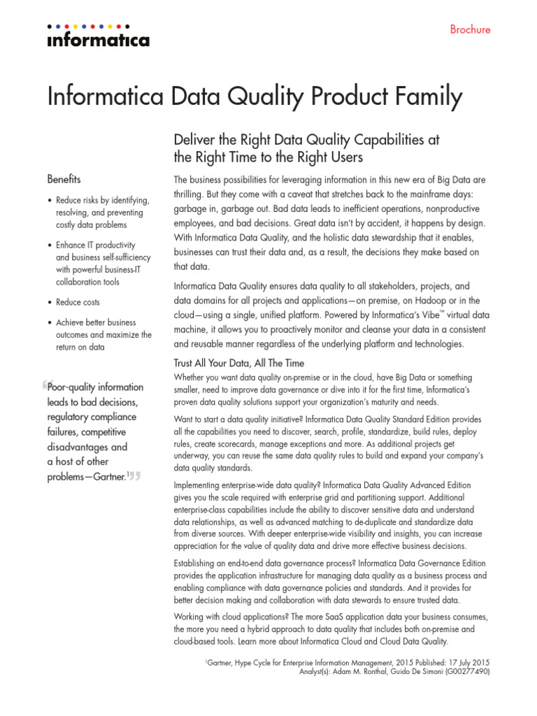 Informatica - Data-Quality - Brochure - 6787 | PDF | Cloud Computing ...