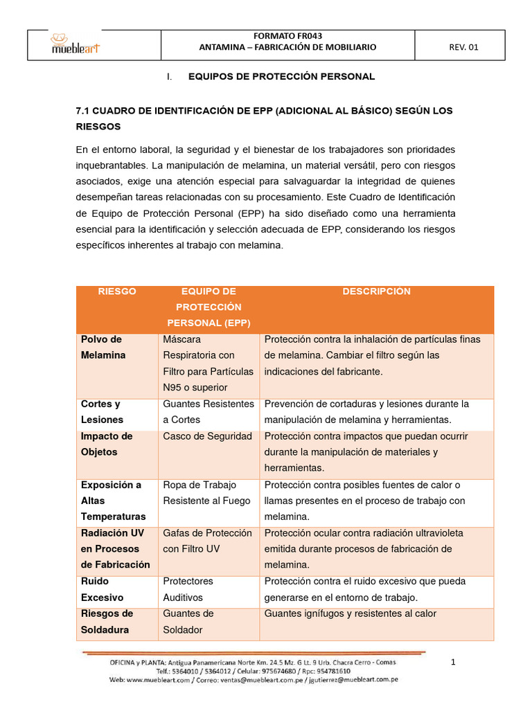 Riesgo Equipo de Protección Personal (Epp) Descripción | PDF | Soldadura | Construcción