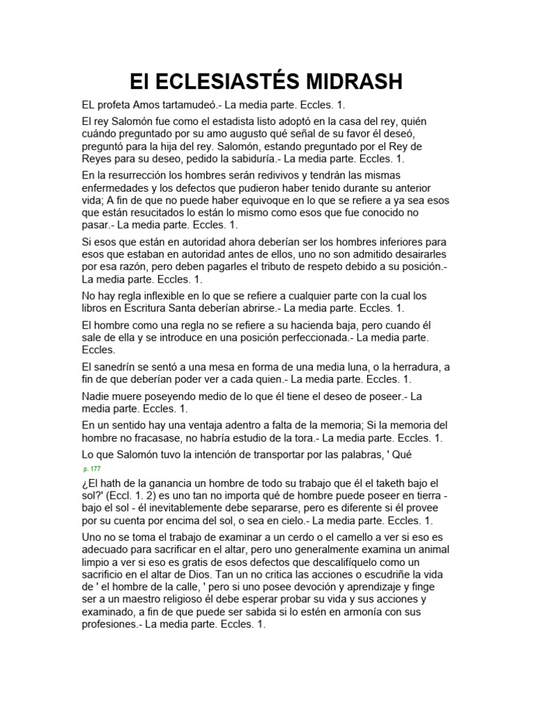 El Eclesiastés Midrash | PDF