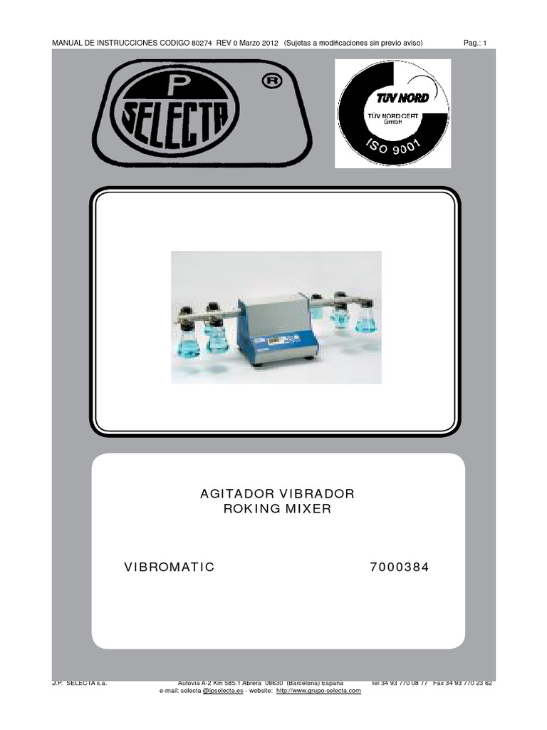 Agitador Oscilante Vibromatic - 7000384 | PDF | Bienes manufacturados ...