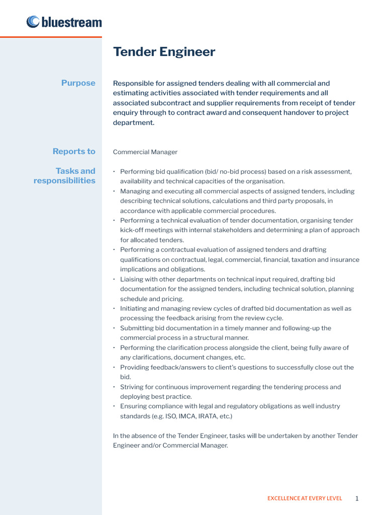 Bso e HRM Job 4102 02 Tender Engineer 2022 pr1 | PDF | Evaluation ...